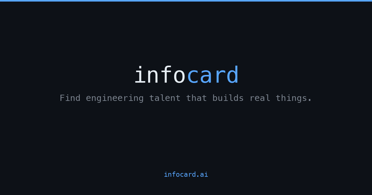 Find engineering talent — infocard